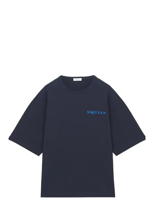 Alexander McQueen Oversized Logo T-shirt - Blue