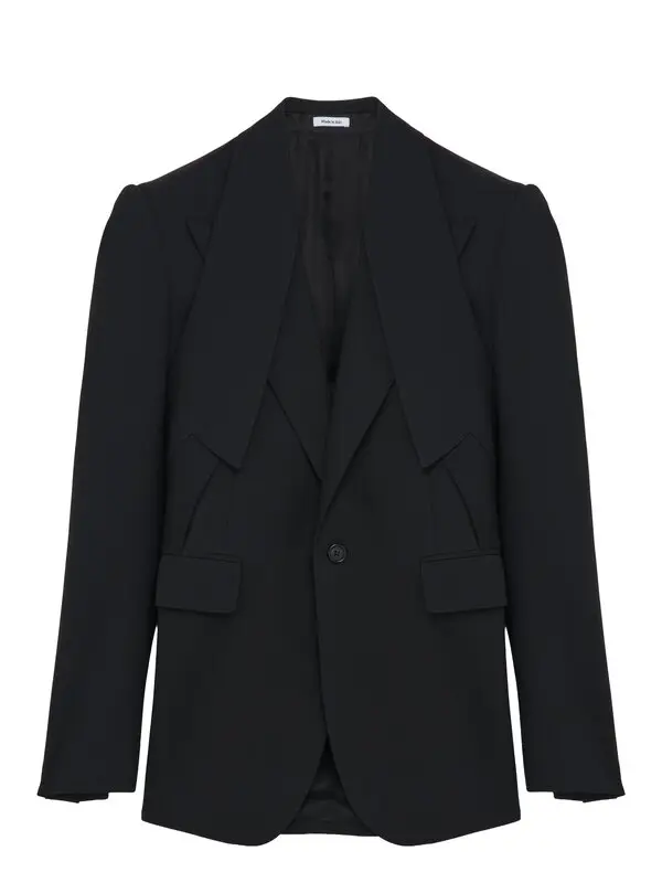 Alexander McQueen Reverse Lapel Single-breasted Jacket - Black