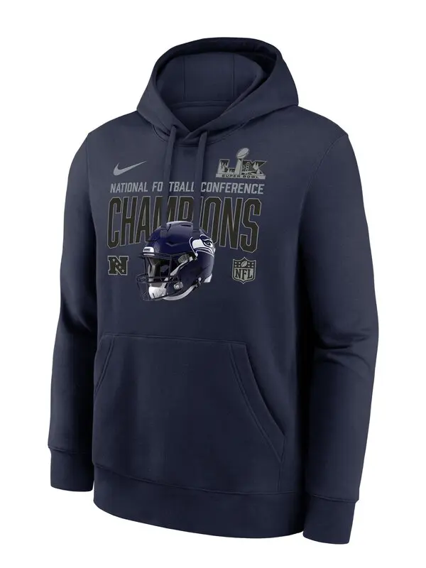 Nike Seattle Seahawks 2026 Nfc Champions Glory Shield Nfl Pullover Hoodie - Blue
