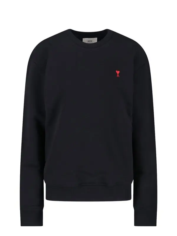 Ami De Coeur Crew Neck Sweatshirt - Black