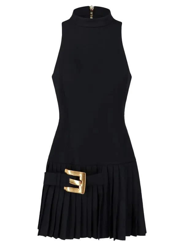 Balmain Virgin Wool Mini Dress - Black