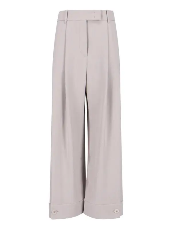 Giorgio Armani Wide Silk Trousers - Taupe