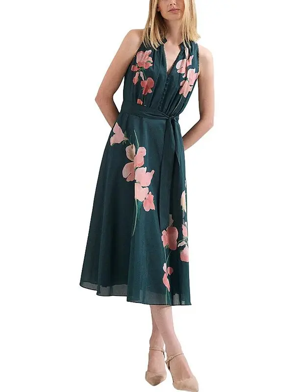 PHASE EIGHT Lucinda Floral Midi Dress - Teal