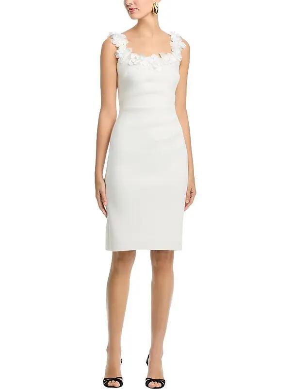 Eliza J Floral 3d Applique Cocktail Dress - Ivory