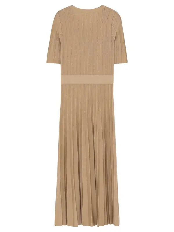 CASASOLA Annamaria Pointelle Dress - Camel
