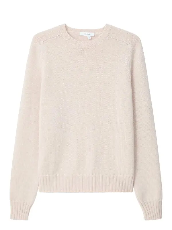 CASASOLA Crewneck Merino Wool Sweater - Sand