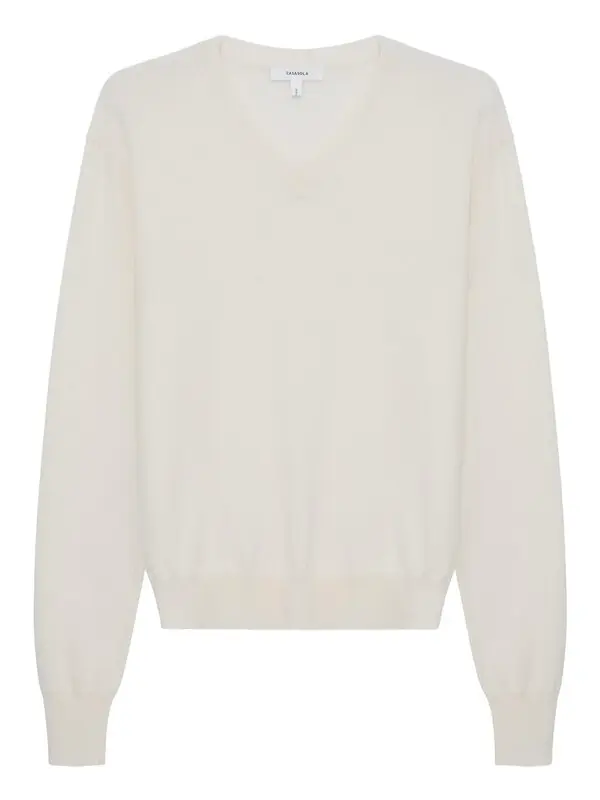 CASASOLA Giada V-neck Sweater - Tapioca