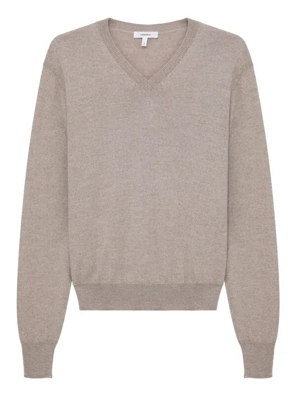 CASASOLA Giada V-neck Pullover - Stone