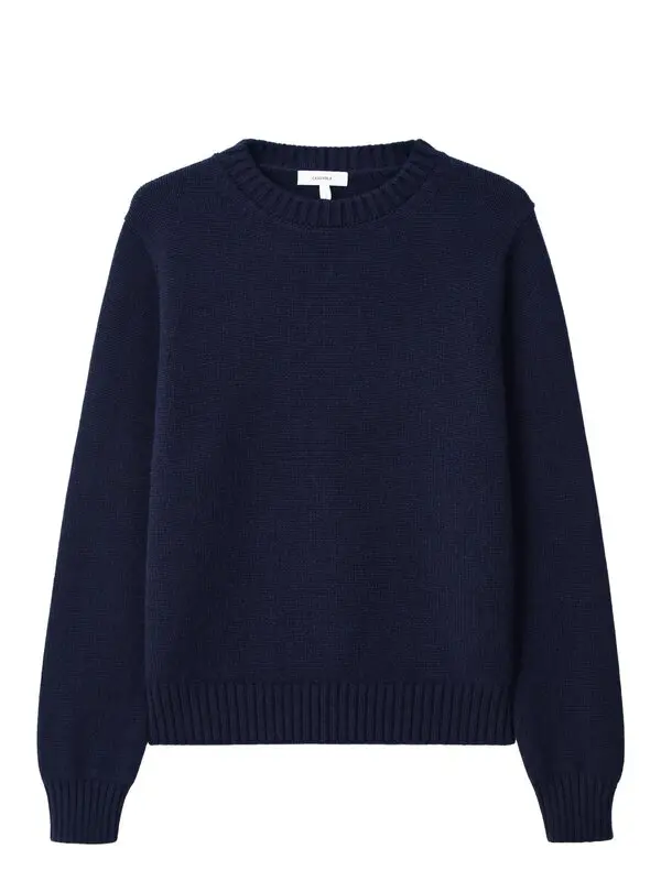 CASASOLA Pina Four-ply Crewneck - Navy