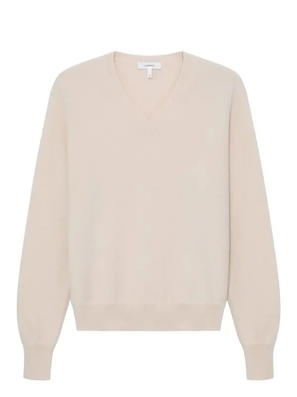 CASASOLA Tonina V-neck Sweater - Sand