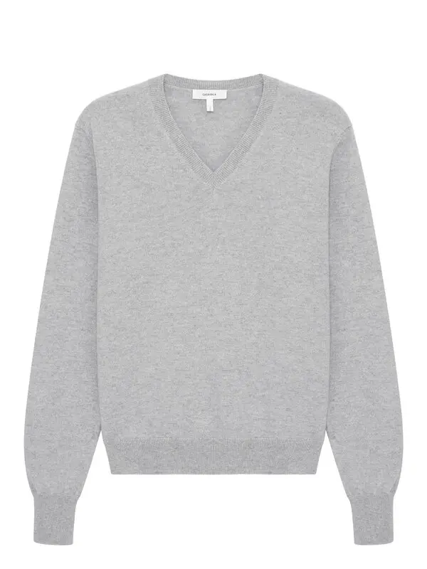 CASASOLA Tonina V-neck Sweater - Grey
