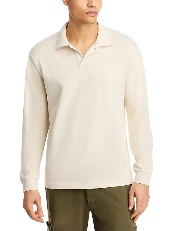 Madewell Long Sleeve Cotton Polo Shirt - Parchment