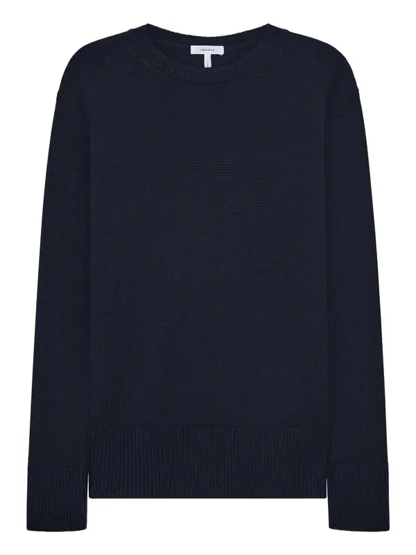 CASASOLA Crewneck Cashmere Sweater - Navy
