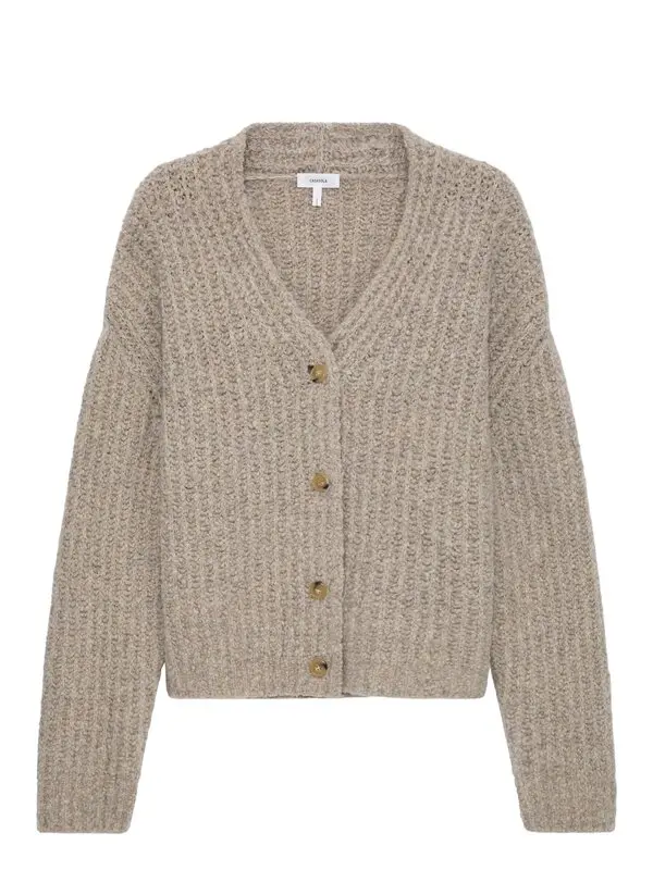 CASASOLA Bouclé Cashmere And Silk Cardigan - Stone