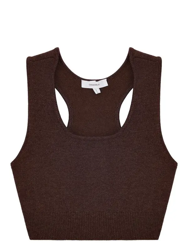 CASASOLA Ada Crop Tank - Espresso