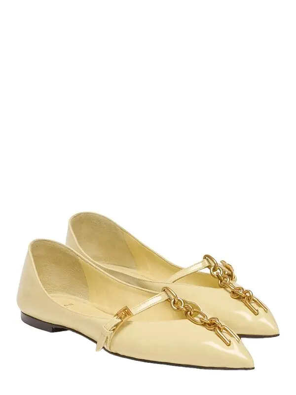 Balmain Shiny Sync Ballet Flats - Yellow