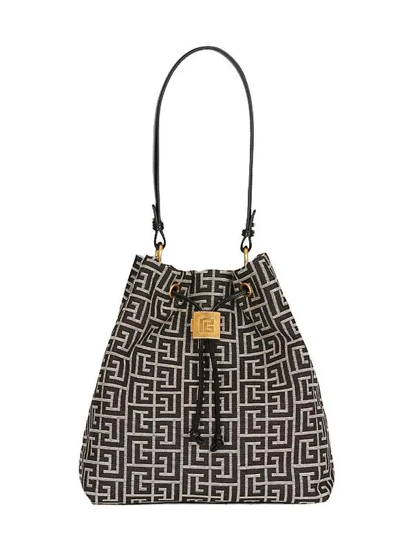 Balmain Pulse Monogram Jacquard Backpack - Black