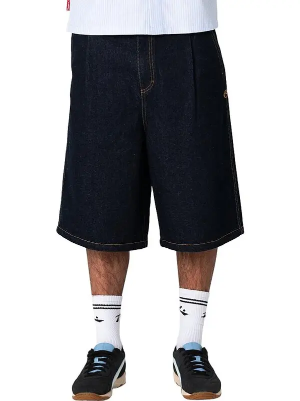 RUSTY Cashflow Pleat Shorts - Raw Dawg Blue