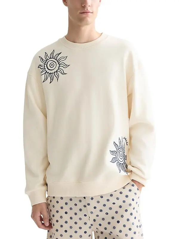 Scotch & Soda Relaxed Fit Embroidered Sweatshirt - Eggnog