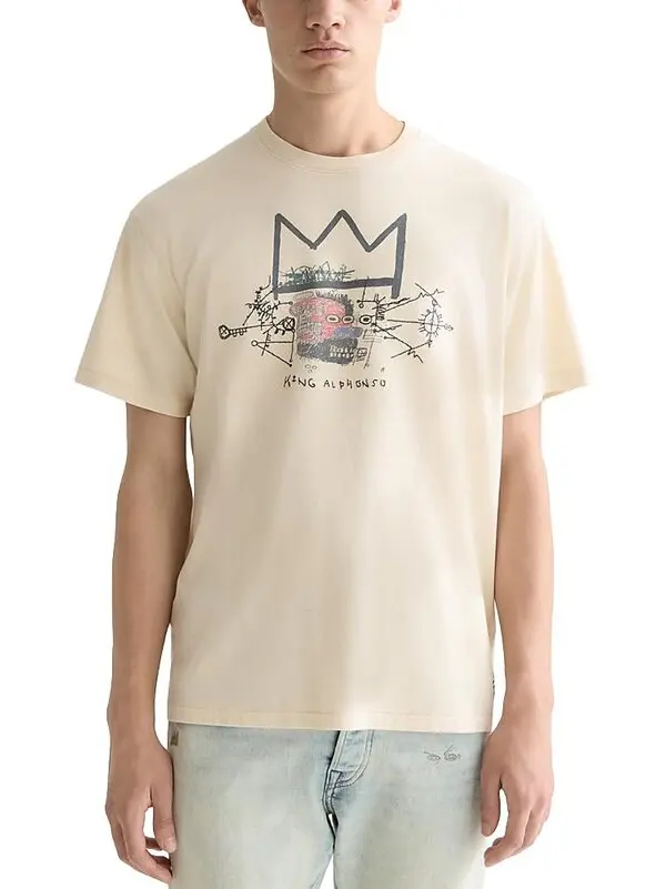 Scotch & Soda Basquiat Artwork Relaxed Fit Tee - Eggnog