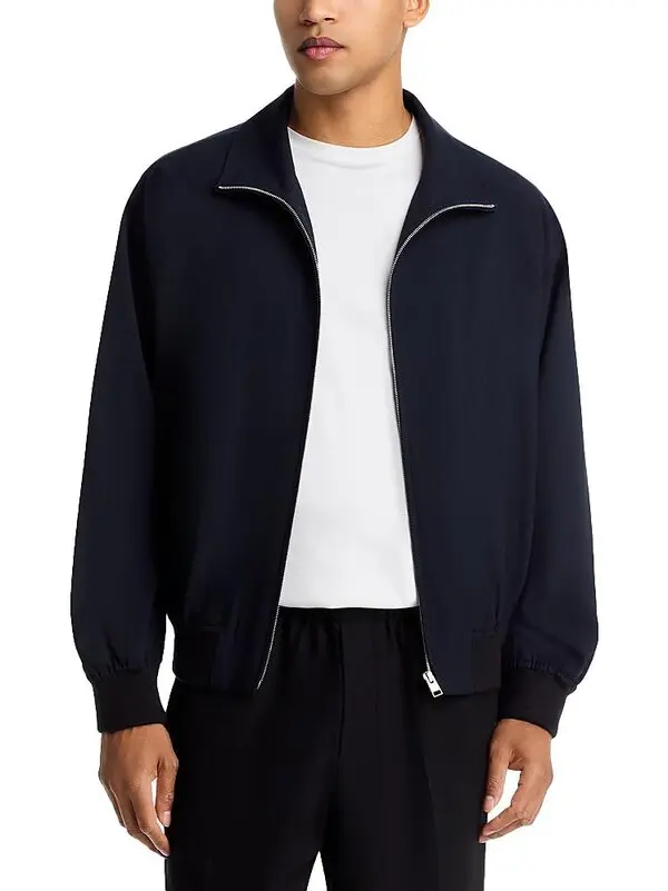 FRAME Wool Zip Blouson Jacket - Dark Navy