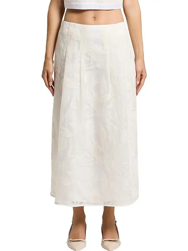 Peserico Embroidered Midi Skirt - Solar White