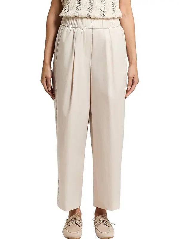 Peserico Elasticized Waist Pants - Beige Birch