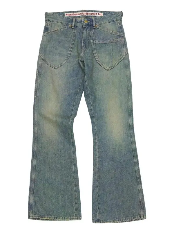 STOCKHOLM SURFBOARD CLUB Front Pocket Hawk Flared Jeans - Blue