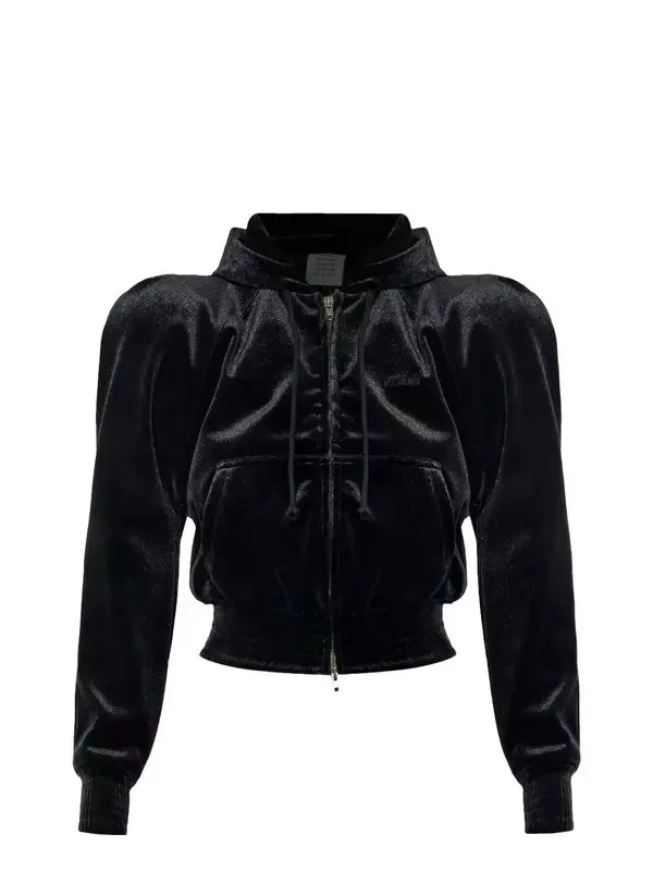 Vetements Long-sleeve Hooded Sweatshirt - Black