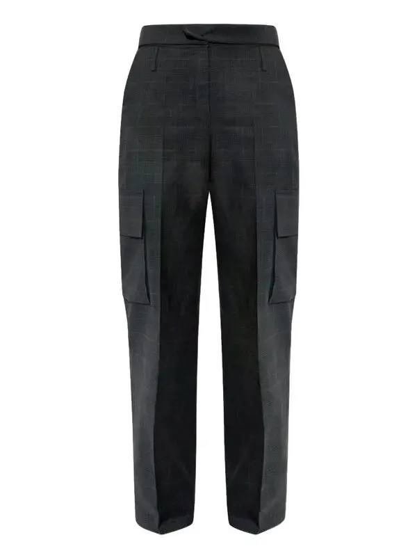 IRO PARIS Plaid Cargo Trousers - Grey