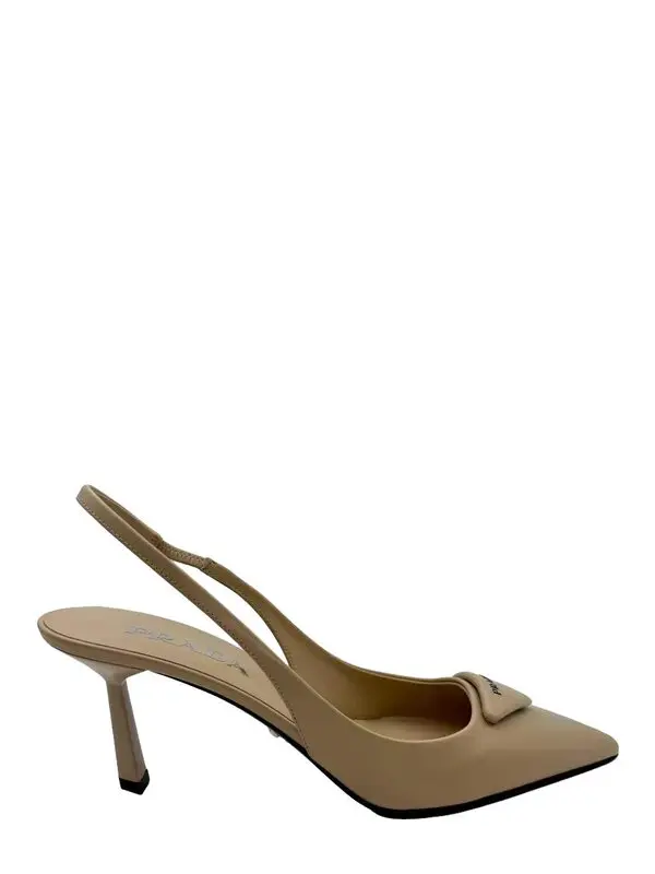 Prada Point-toe Slingback Pumps - Neutrals