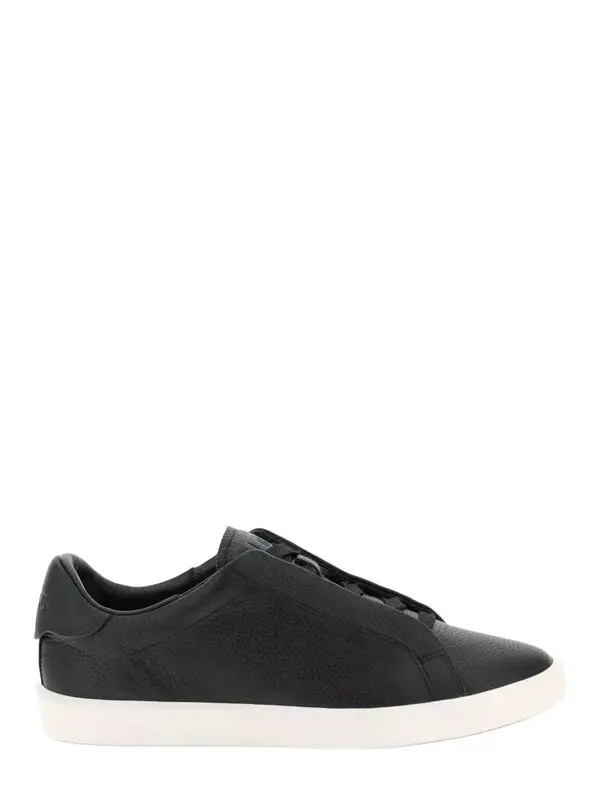 Boggi Milano Essence Tumbled Leather Sneakers - Black