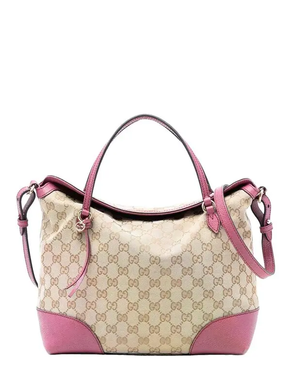 Gucci Medium Gg Canvas Bree Satchel - Brown