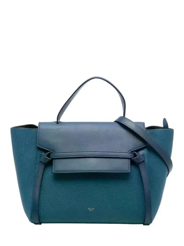 Celine 2015 Mini Grained And Smooth Calfskin Belt Bag - Blue