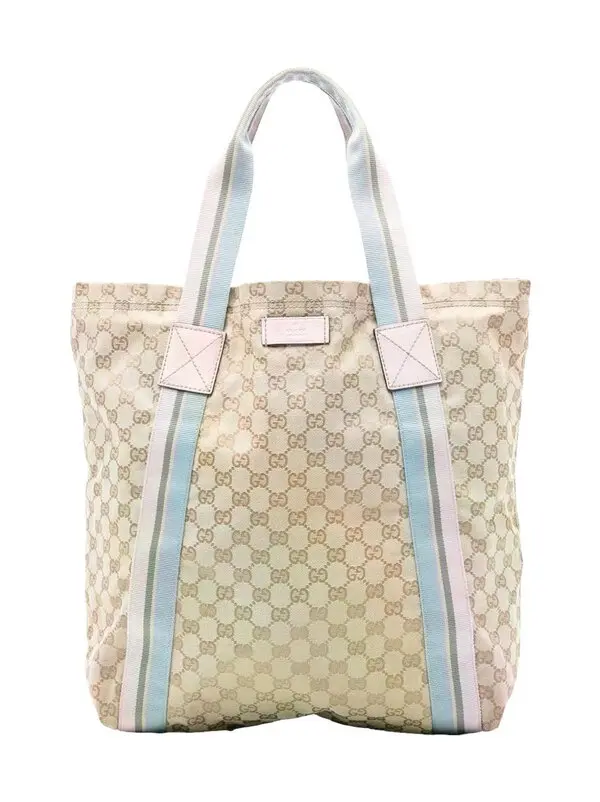 Gucci Gg Canvas Web Tote Bag - Brown