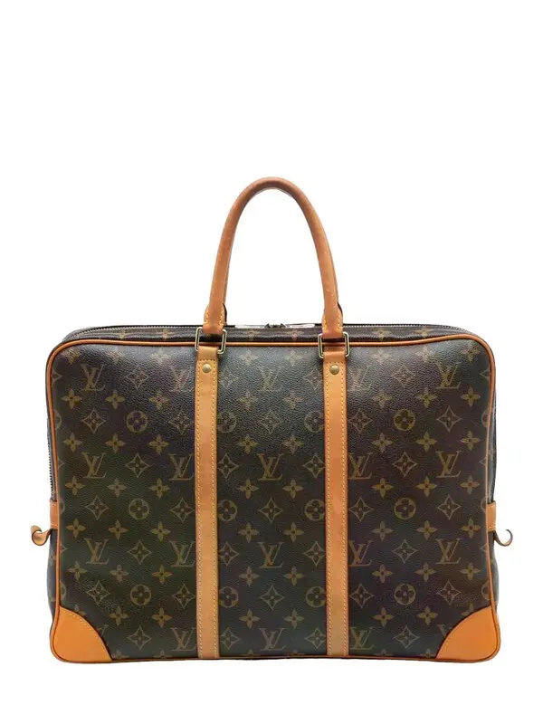 LOUIS VUITTON 2014 Monogram Porte Documents Voyage Business Bag - Brown