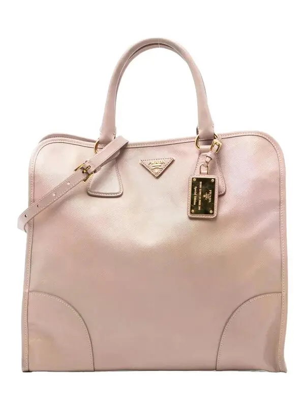 Prada Saffiano Lux Shopping Tote Satchel - Pink
