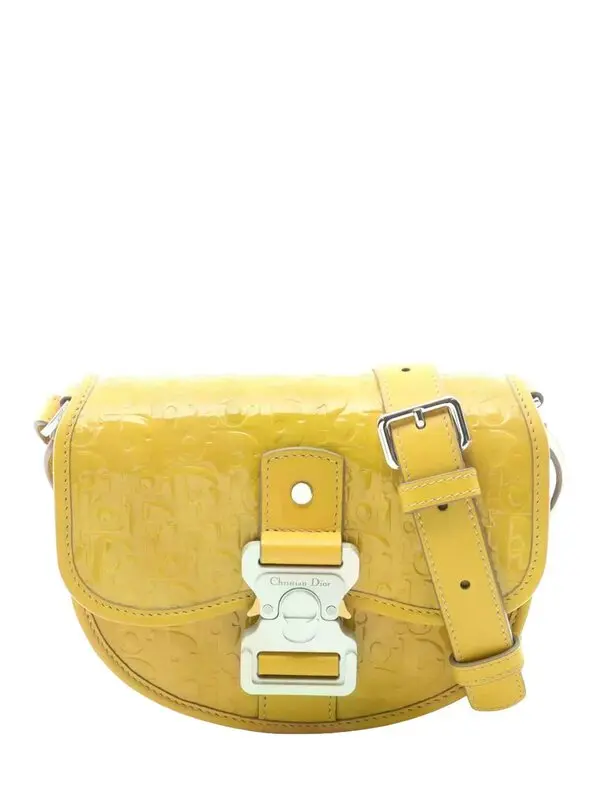Dior 2010-2026 Mini Oblique Patent Gallop Crossbody Bag - Yellow
