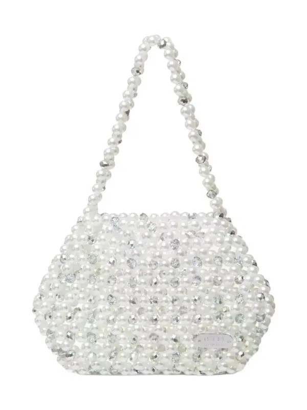 0711 TBILISI Mini Ella Beaded Clutch - White
