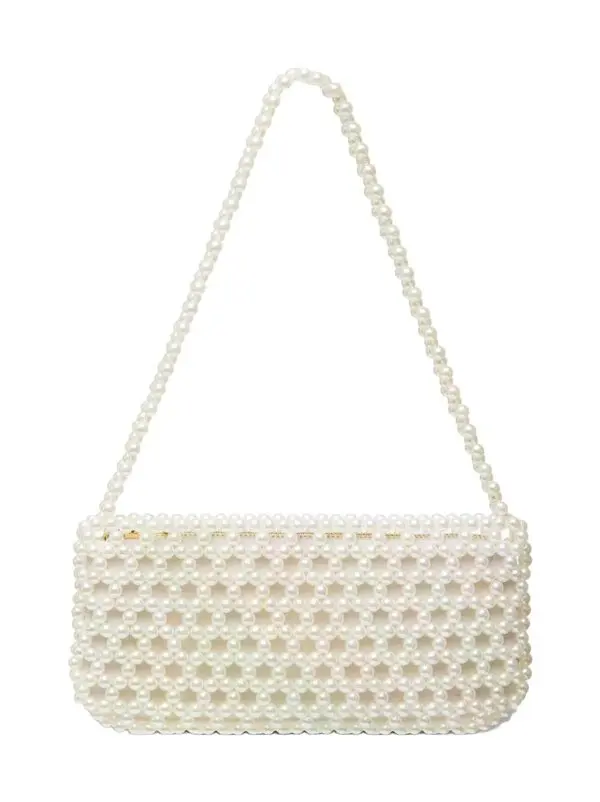 0711 TBILISI May Beaded Shoulder Bag - Neutrals