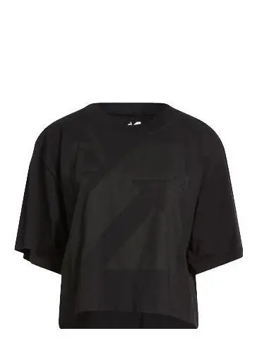 AUTRY Cotton Jersey Crop T-shirt - Black