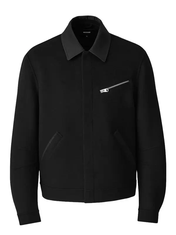 Mackage Hayes Double-face Wool Workwear Jacket - Black