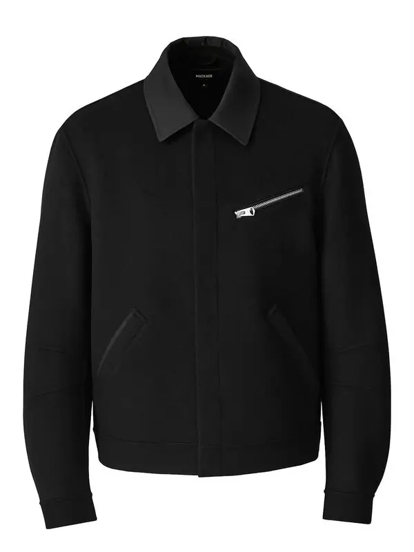 Mackage Hayes Double-face Wool Workwear Jacket - Black