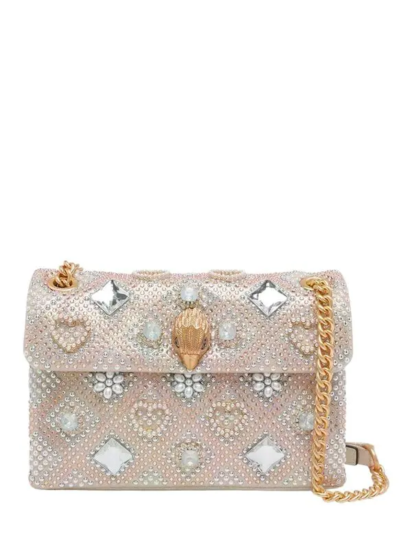 Kurt Geiger Crystal-embellished Shoulder Bag - Neutrals