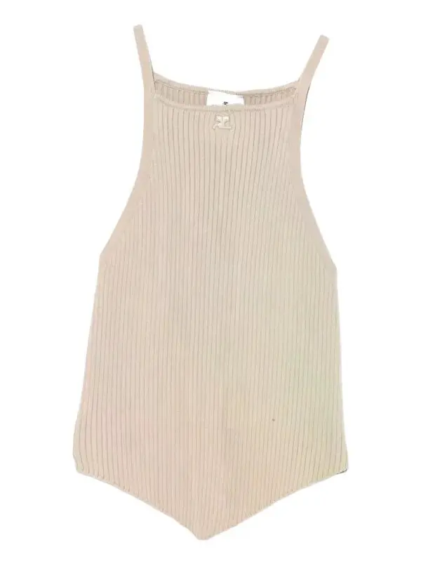 COURREGES Ribbed Tank Top - Neutrals