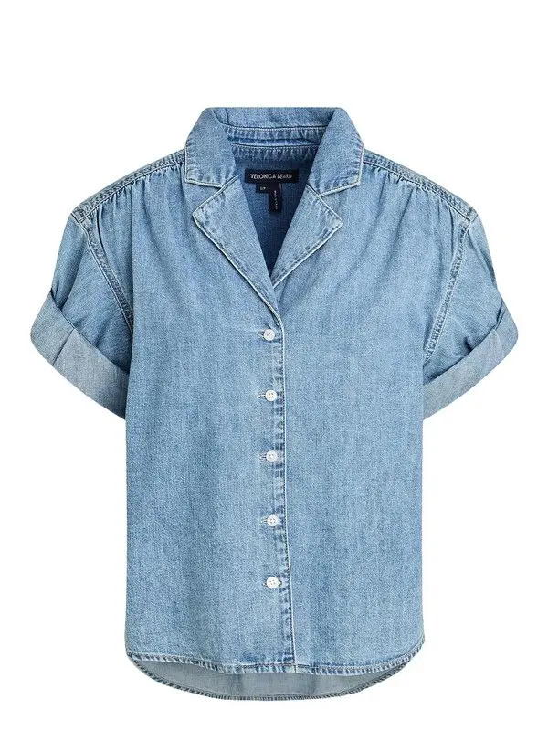 Veronica Beard Ilene Denim Shirt - Mid Denim