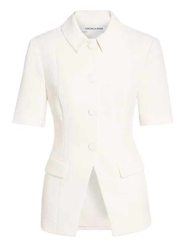 Veronica Beard Bodie Cloqué Jacket - Ivory