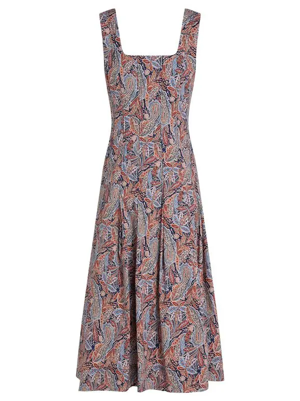 Veronica Beard Paisley-print Cotton-poplin Midi Dress - Multicolor
