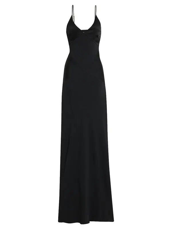 Veronica Beard Francis Satin-paneled Crepe Maxi Dress - Black