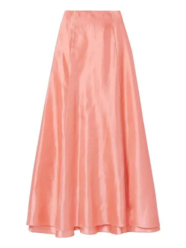 Staud Vincenzo Silk-dupioni Maxi Skirt - Peach